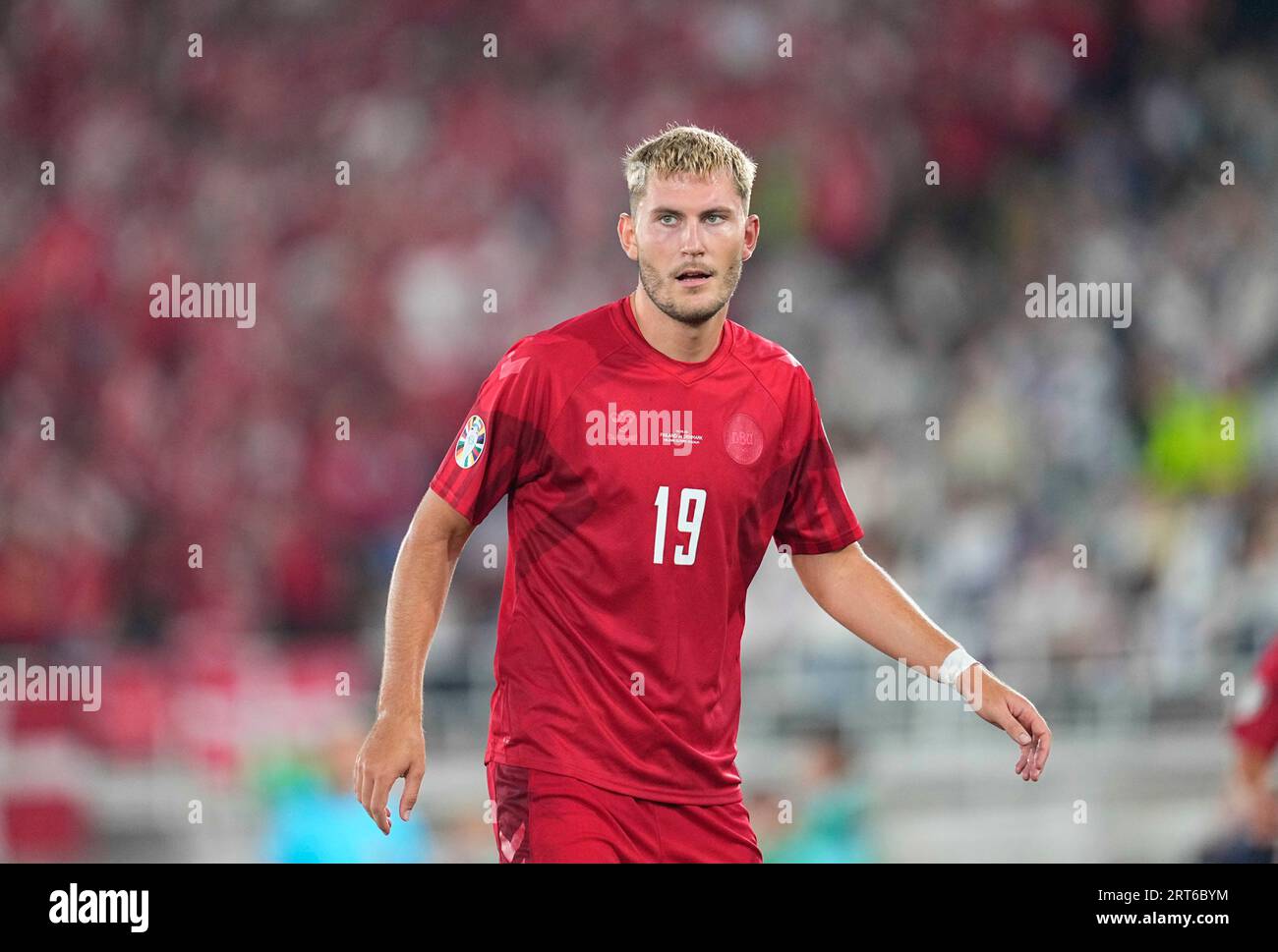 September 10 2023: Jonas Wind (Denmark) looks on during a Group H EURO ...