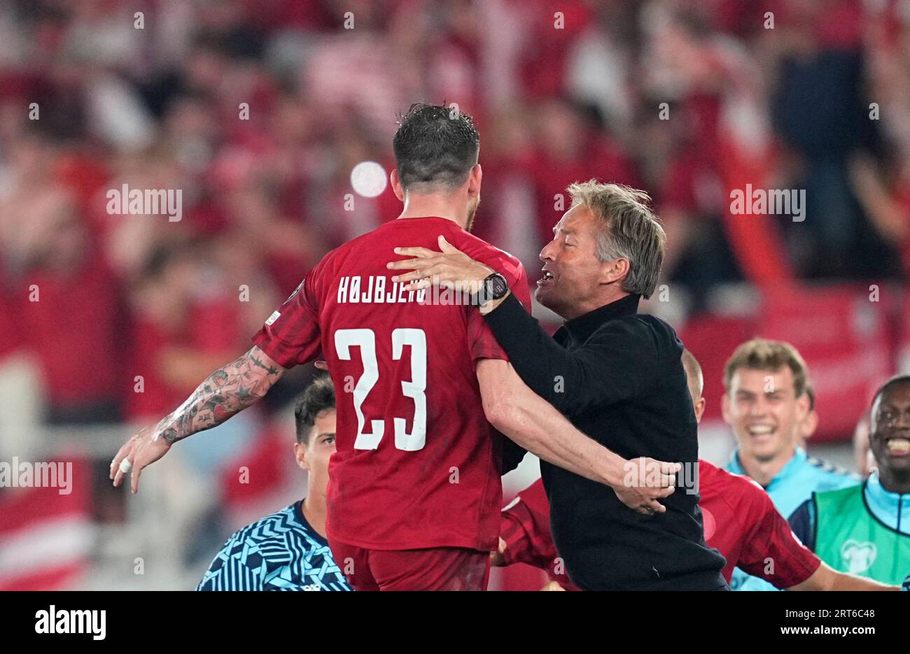 September 10 2023: Kasper Hjulmand (Denmark) and Pierre-Emile HÃ¸jbjerg ...