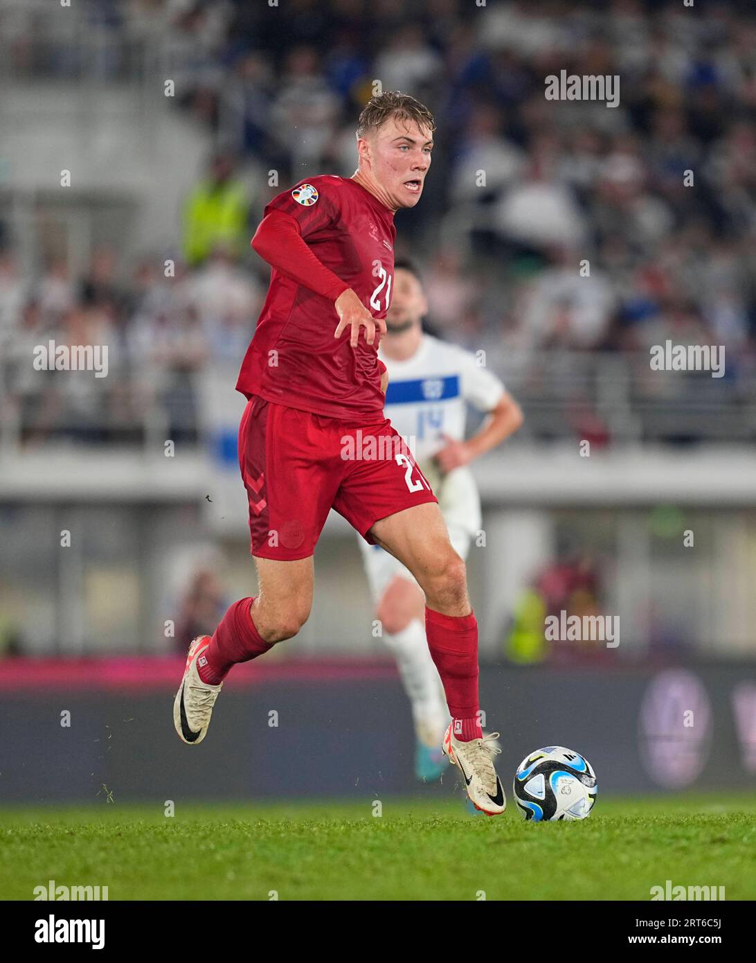 September 10 2023: Rasmus HÃ¸jlund (Denmark) controls the ball during a ...