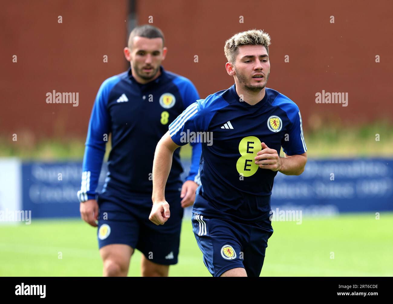 Scotland's Billy Gilmour (right) during a training session at Lesser ...
