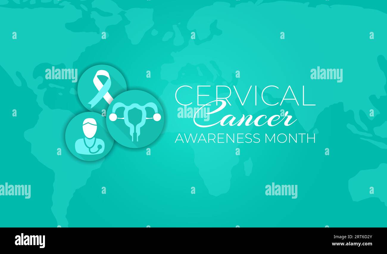 Cervical Cancer Awareness Month Background Illustration Banner Stock