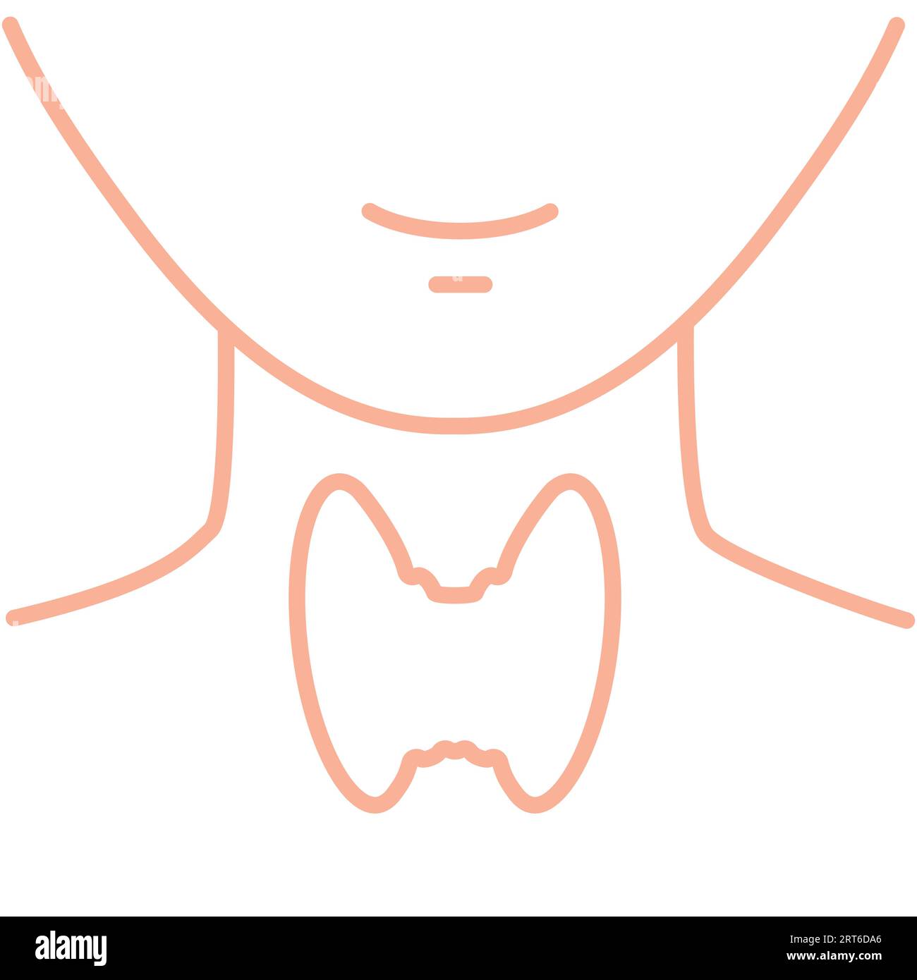 Healthy thyroid gland body organ silhouette line icon Stock Vector ...