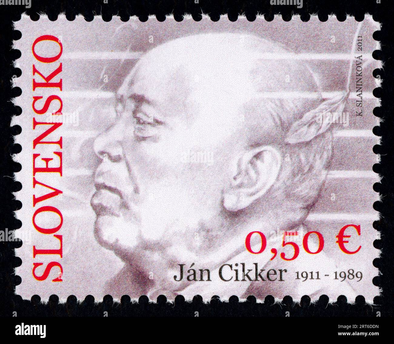 Ján Cikker (1911 – 1989). Postage stamp issued in Slovakia in 2011. Ján ...