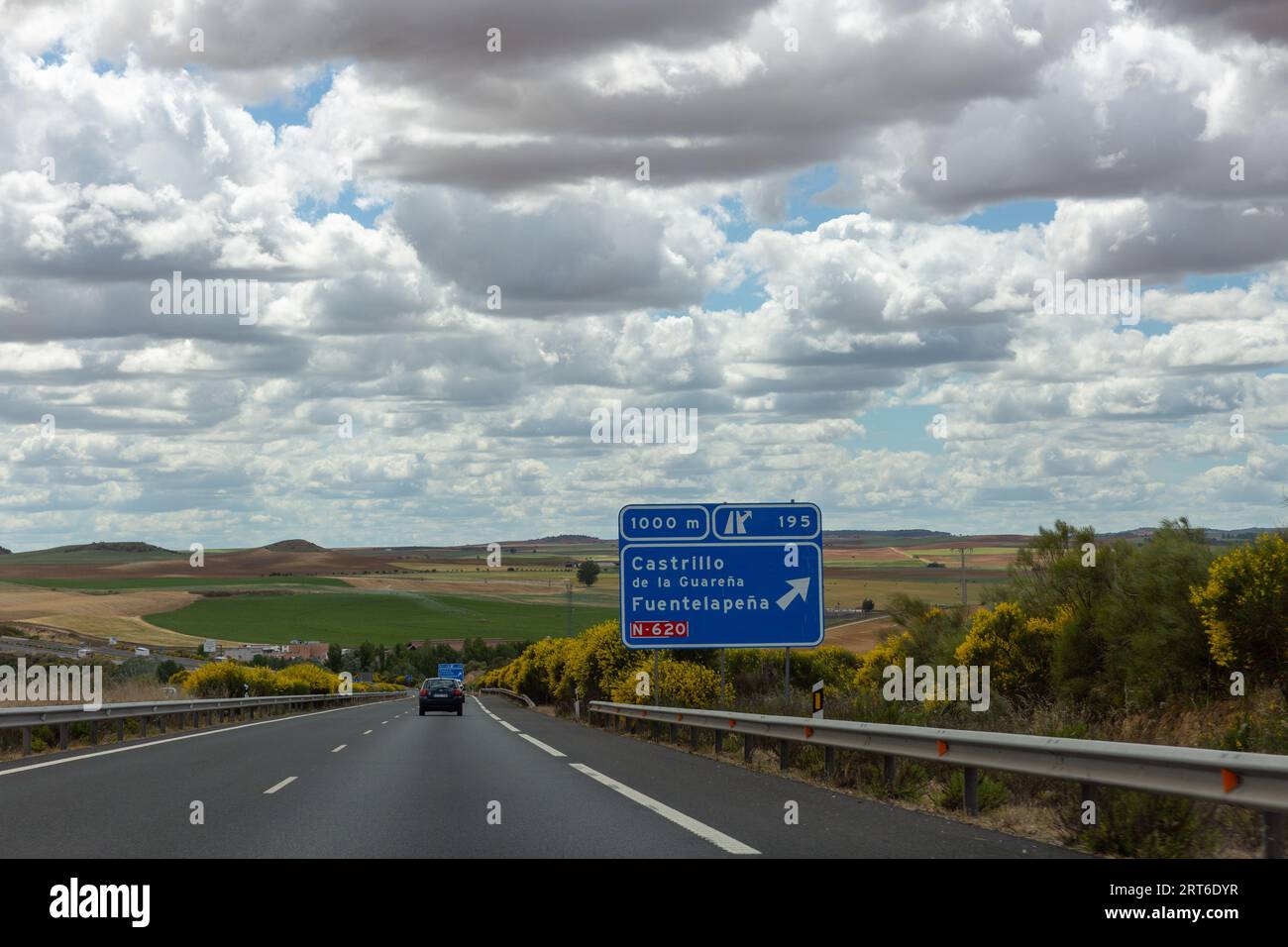 Motorway Signs, Spanish motorway, Spain Stock Photo - Alamy