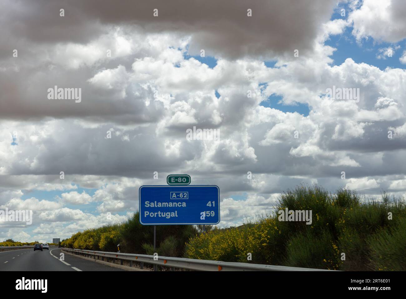 Motorway Signs, Spanish motorway, Spain Stock Photo - Alamy