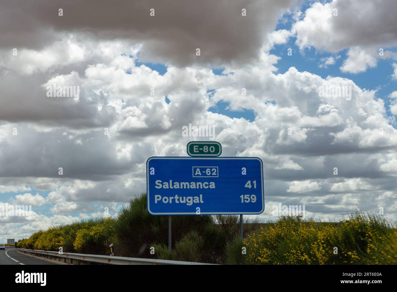 Motorway Signs, Spanish motorway, Spain Stock Photo - Alamy