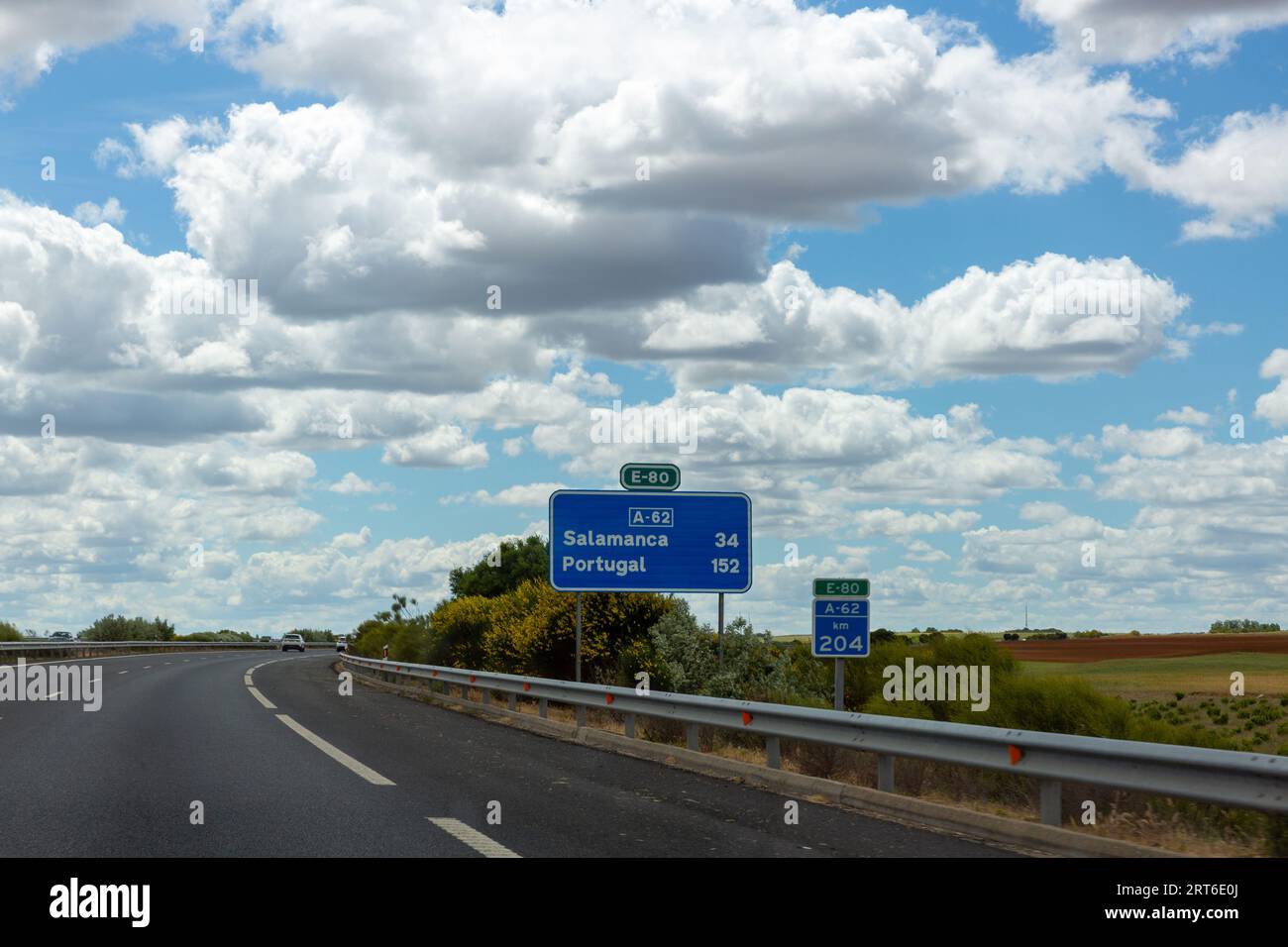 Motorway Signs, Spanish motorway, Spain Stock Photo - Alamy