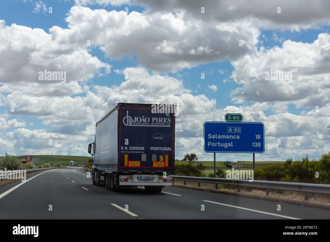 Motorway Signs, Spanish motorway, Spain Stock Photo - Alamy