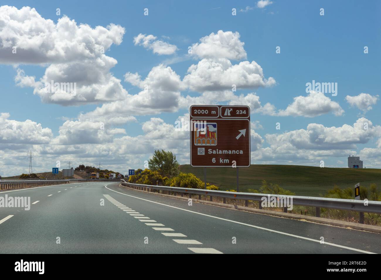 Motorway Signs, Spanish motorway, Spain Stock Photo - Alamy