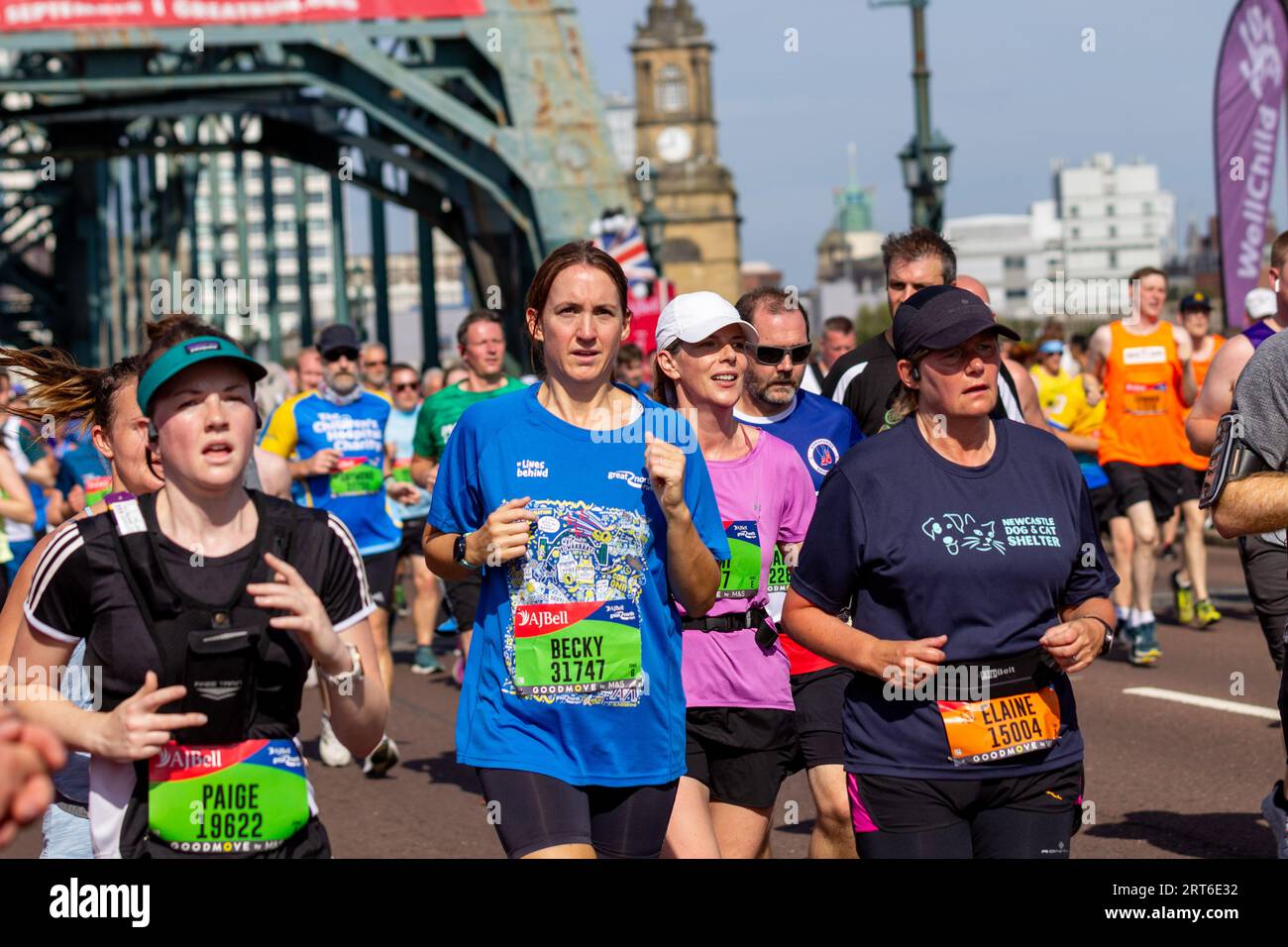 Newcastle, United Kingdom, 10 Sep 2023, Runners on the Tyne Bridge ...