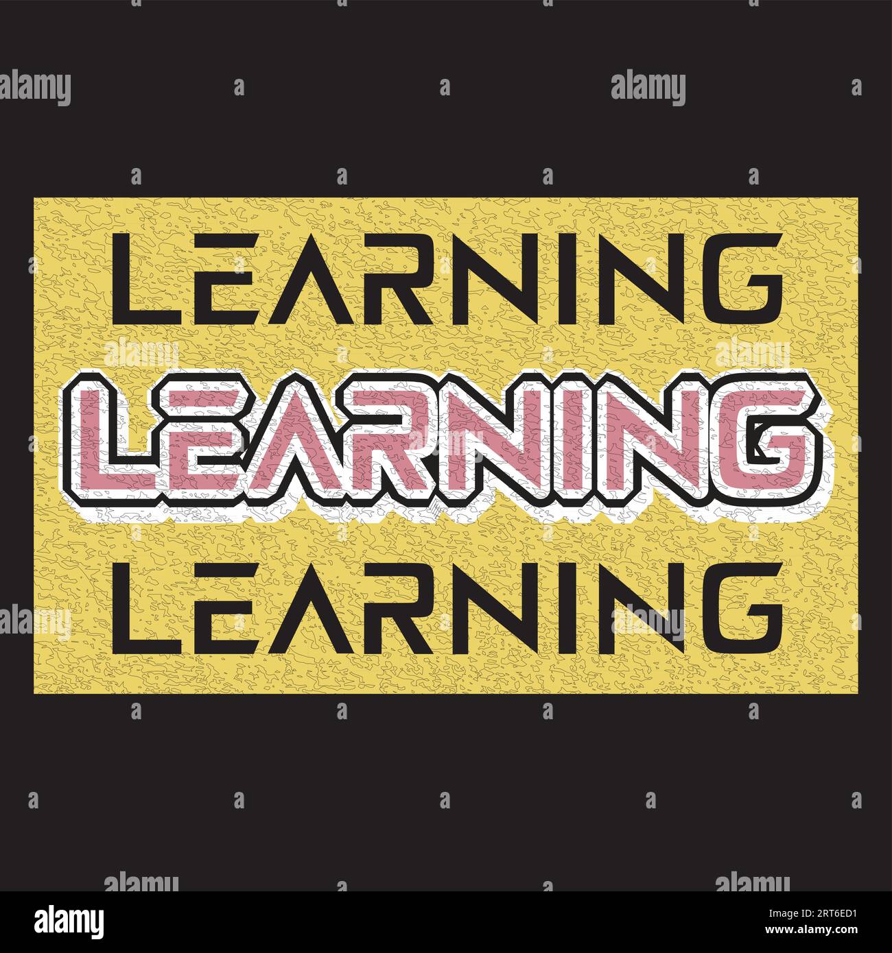 Learning lettering text effect typography dark t shirt design Stock ...