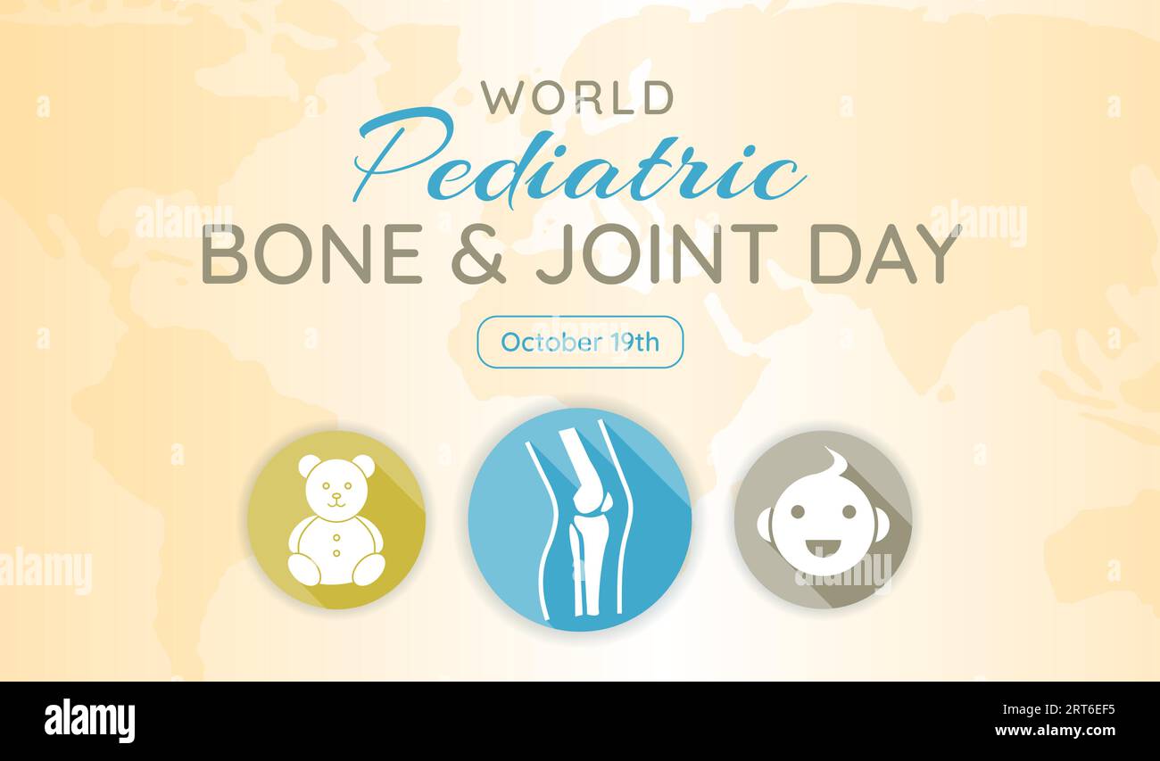 World Pediatric Bone and Joint Day Yellow Background Illustration ...