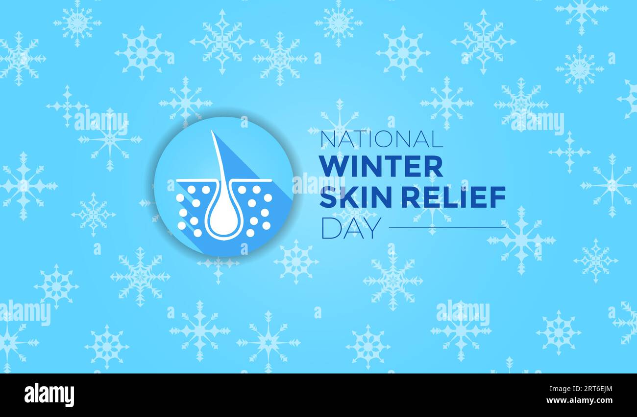 National Winter Skin Relief Day Background Illustration with Skin Icon ...