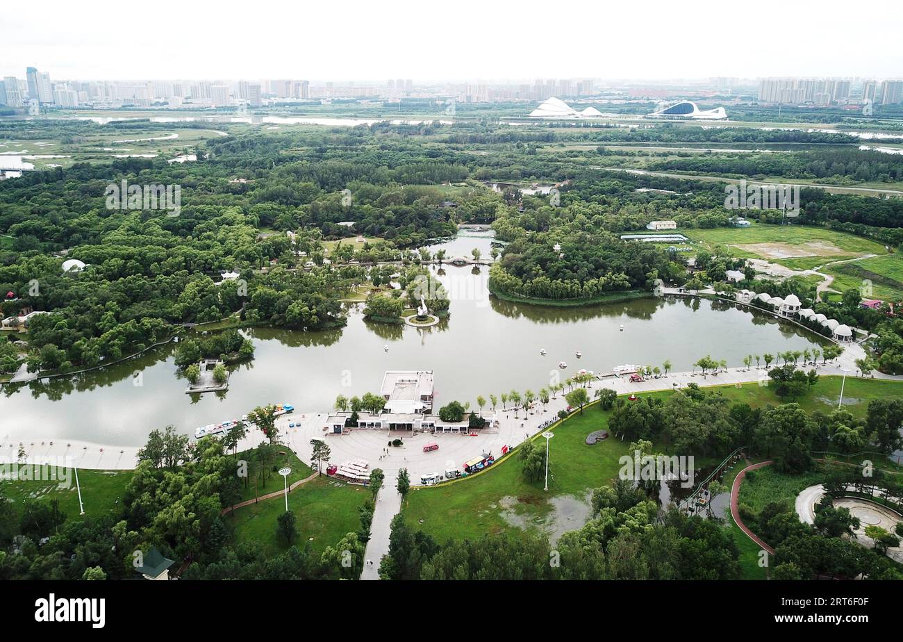 Harbin. 3rd Aug, 2023. This aerial photo taken on Aug. 3, 2023 shows a ...