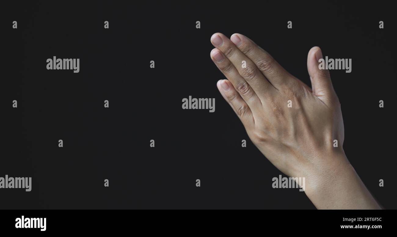 Namaste or Namaskar hands gesture, Praying hands with faith in religion ...