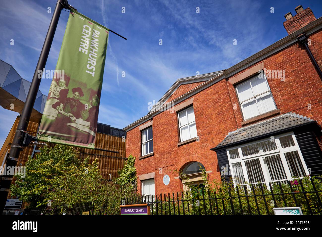 The Pankhurst Centre in the grounds of MRI Emmeline Pankhurst blue ...
