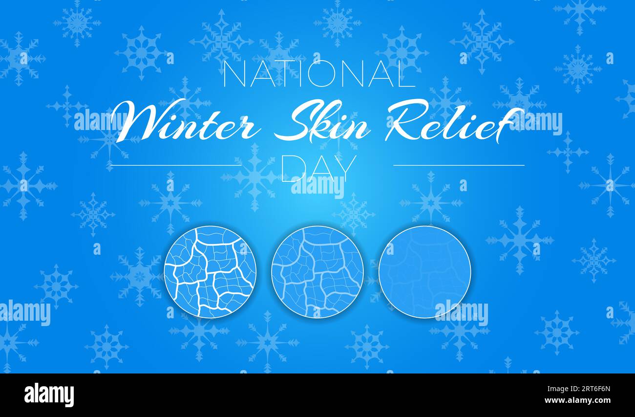 Blue National Winter Skin Relief Day Background Illustration with Skin ...