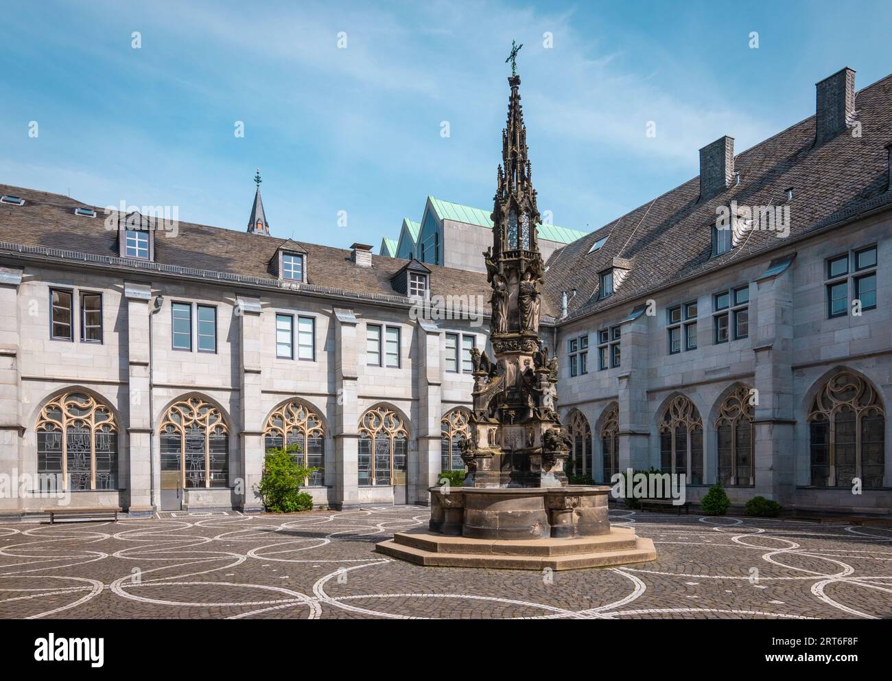 Aachen, Germany - September 3, 2023: Paradise fountain on inner ...