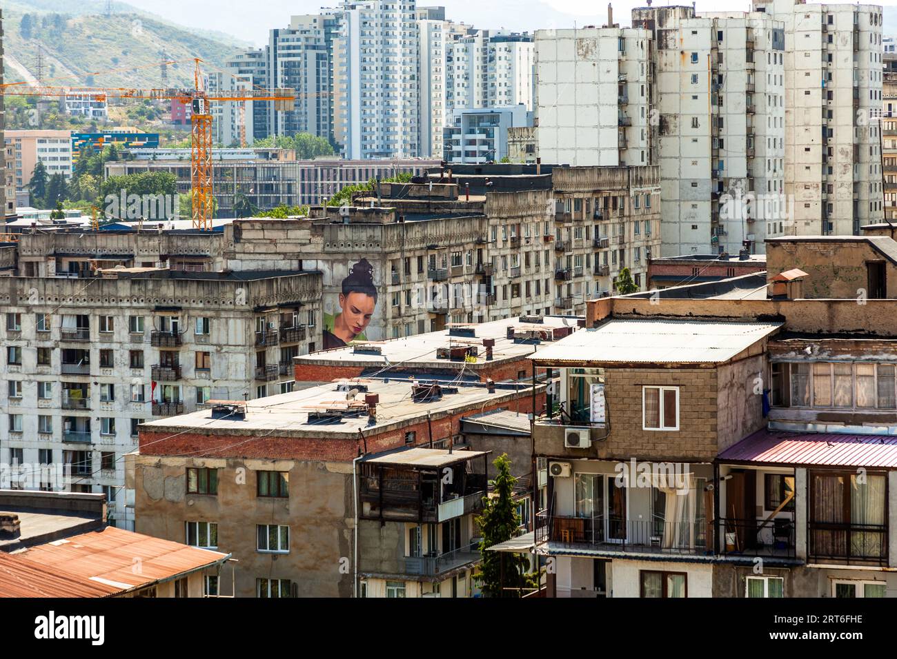 Mural painting in Saburtalo district in Georgian capital Tbilisi Stock ...