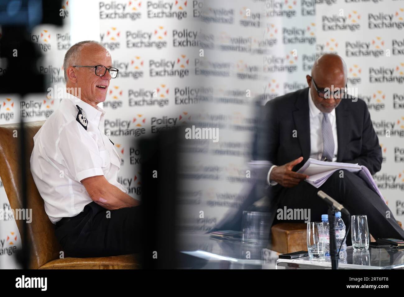 Metropolitan Police Commissioner Sir Mark Rowley (left) in conversation ...