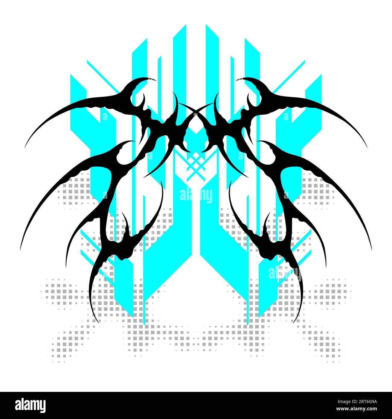 Cyber sigilism poster. Neo tribal gothic style shape Stock Vector Image ...