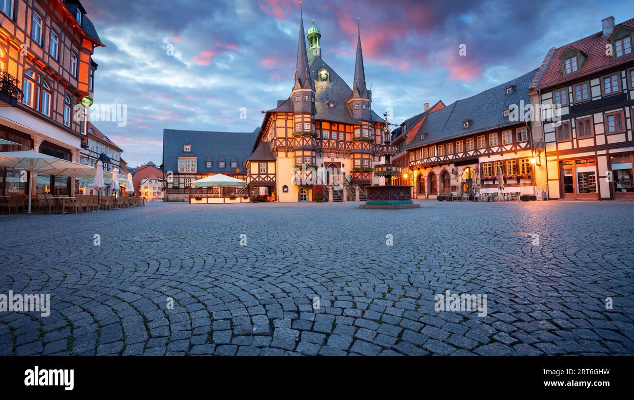 Wernigerode, Germany. Cityscape image of historical downtown of ...