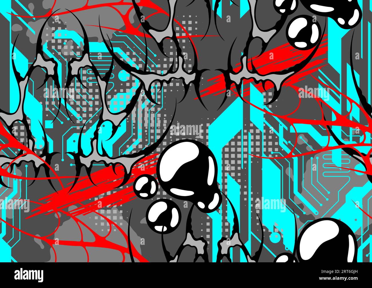 Cyber sigilism pattern. Neo tribal gothic style shape Stock Vector ...