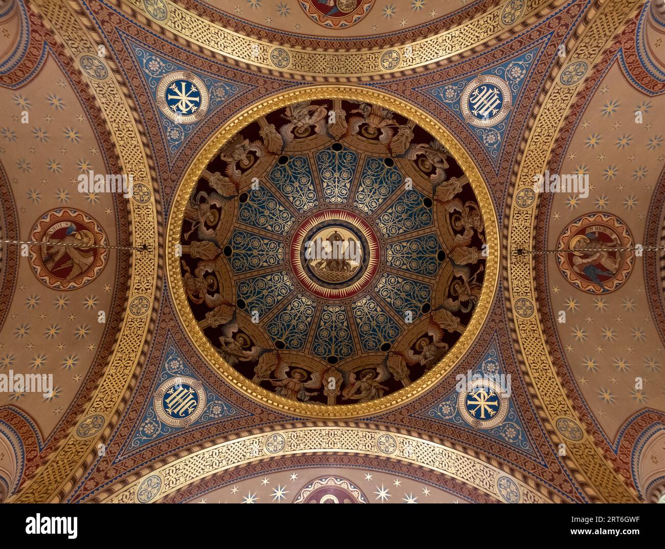 The highly decorated domed ceiling of St Christopher's Chapel at Great ...