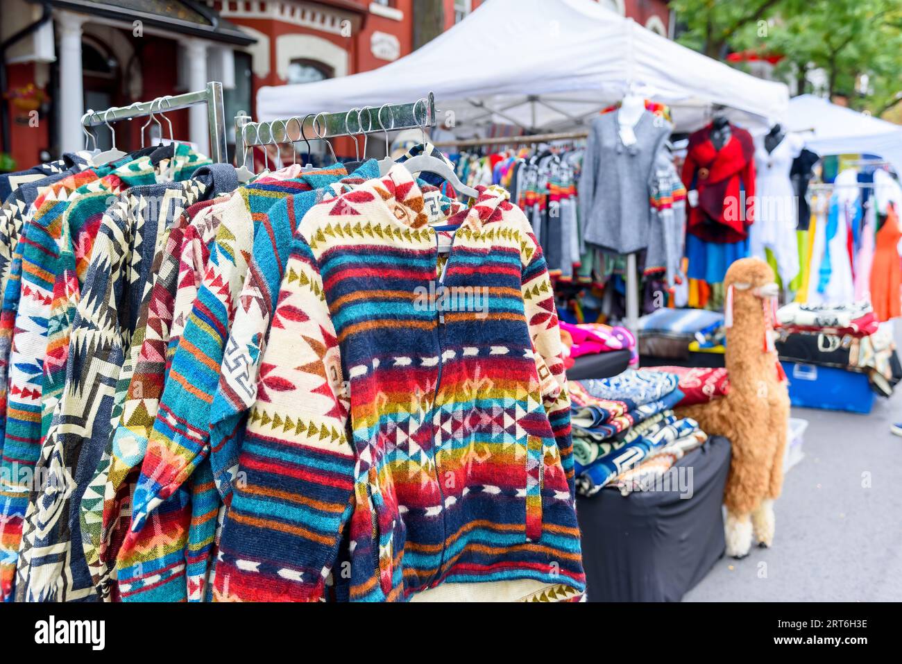 Toronto, Canada, a kiosk selling Peruvian traditional clothes in the ...