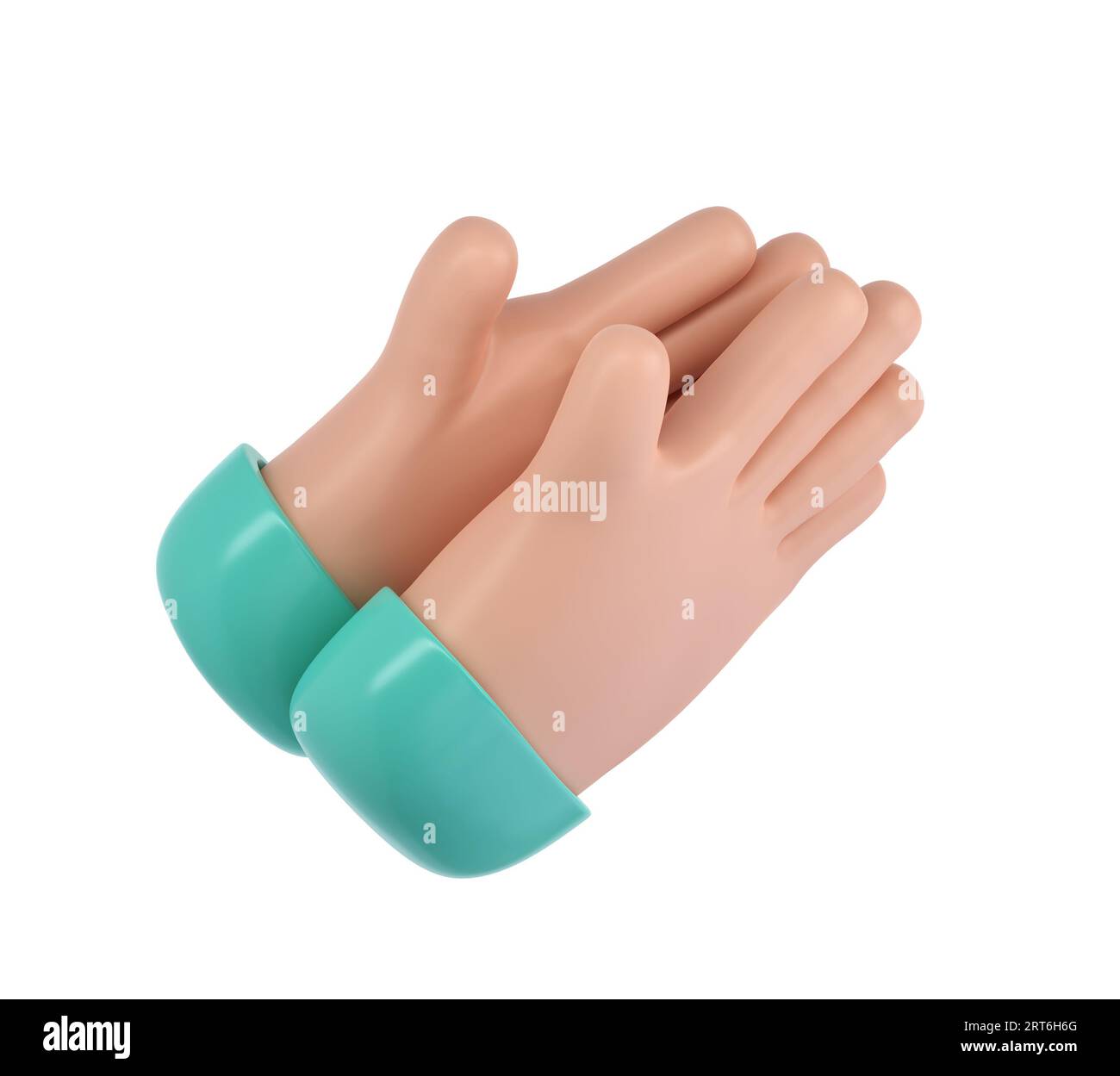 3D Clapping Hands applauding icon isolated with clipping path ...