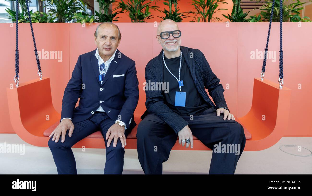 Hamburg, Germany. 11th Sep, 2023. Hadi Teherani (l), architect of the ...