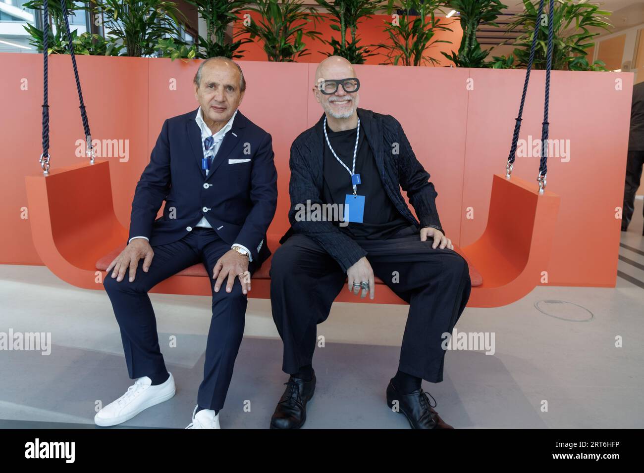 Hamburg, Germany. 11th Sep, 2023. Hadi Teherani (l), architect of the ...