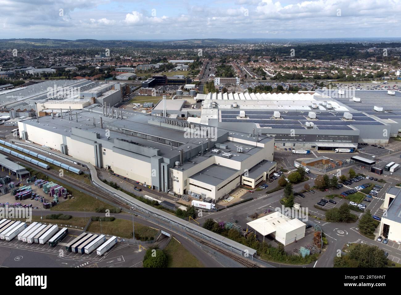 Aerial view of the Mini plant at Cowley in Oxford, as the company ...