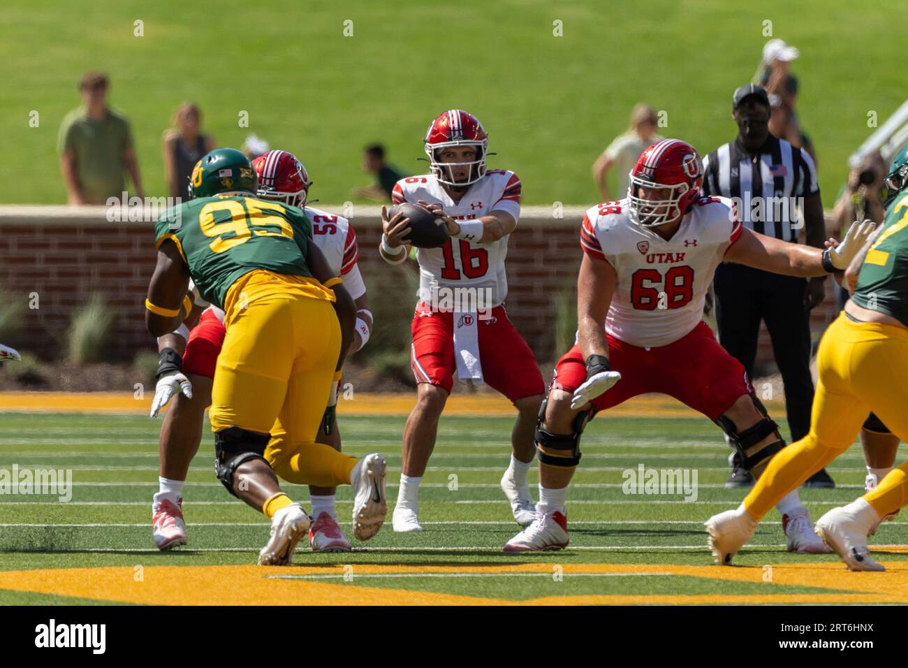 WACO, TX - SEPTEMBER 09: Utah Utes quarterback Bryson Barnes (16) takes ...