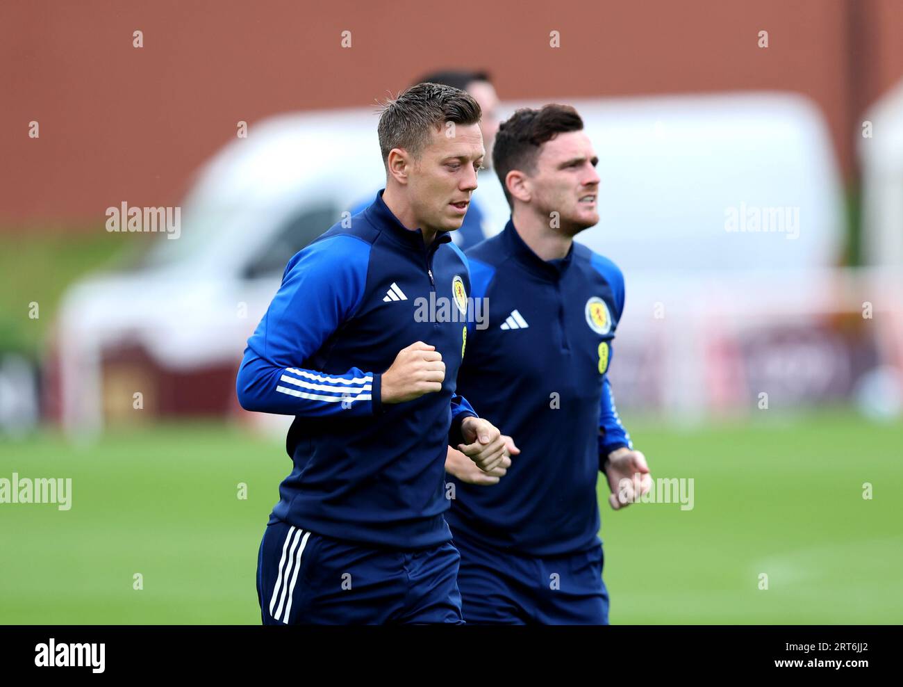 Scotland's Callum McGregor (left) and Andrew Robertson during a ...