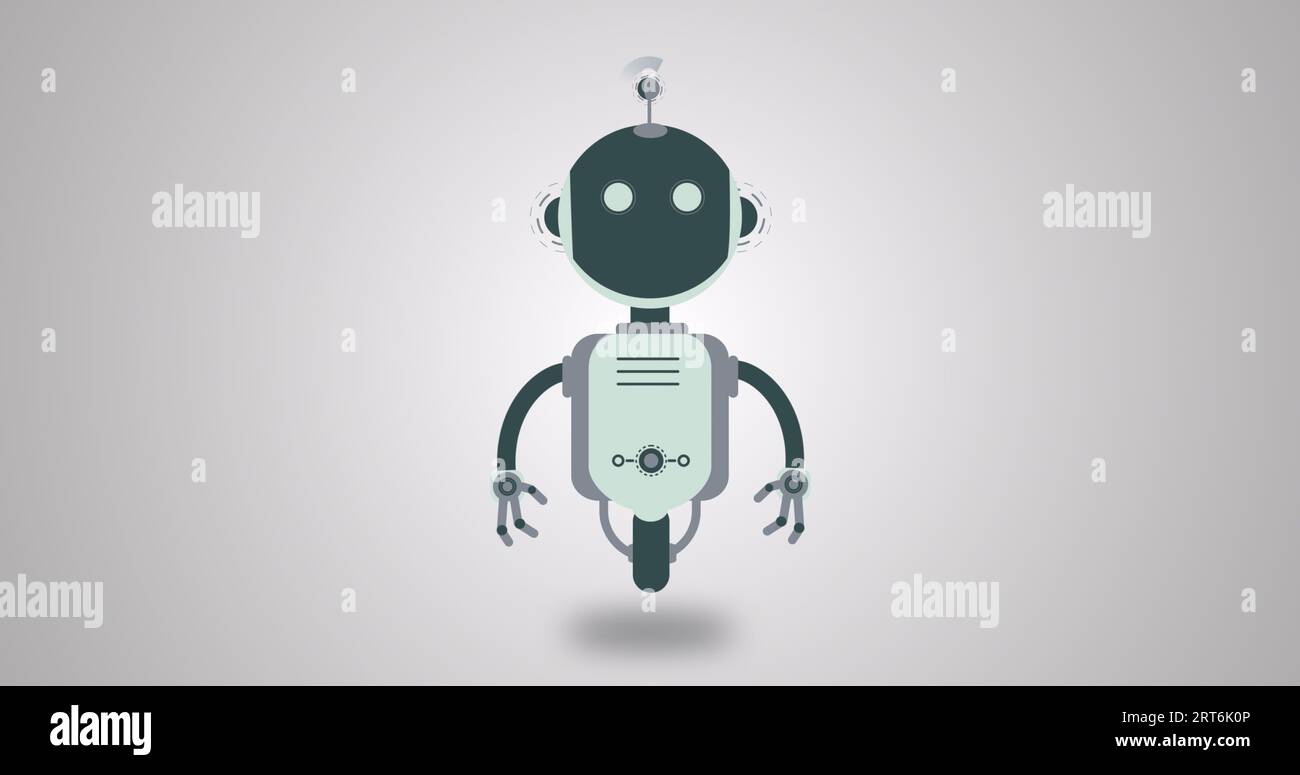 Illustration of ai chat bot and copy space on grey background Stock ...