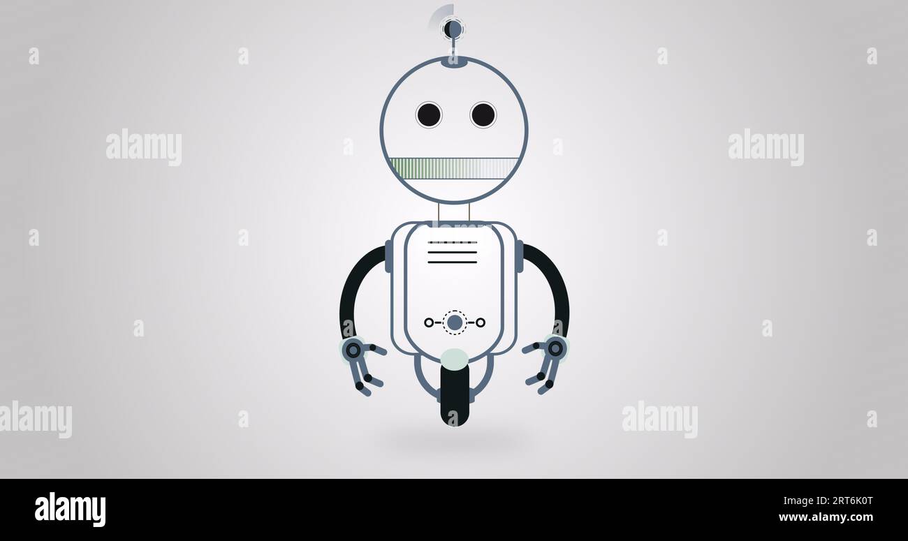 Illustration of ai chat bot and copy space on grey background Stock ...