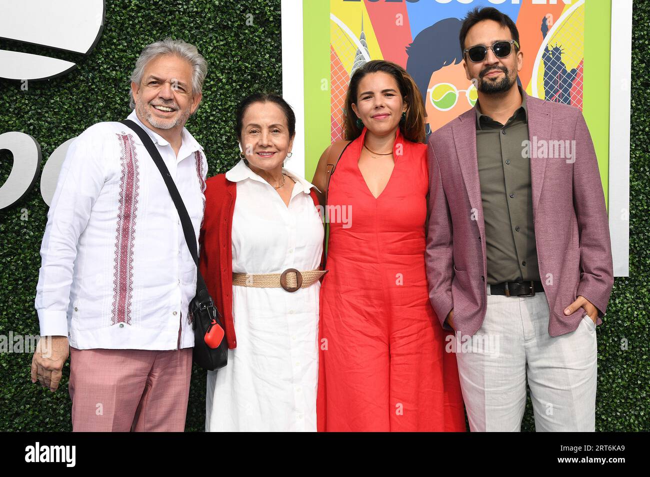 New York, USA. 10th Sep, 2023. Lin Manuel-Miranda (r) and family arrive ...