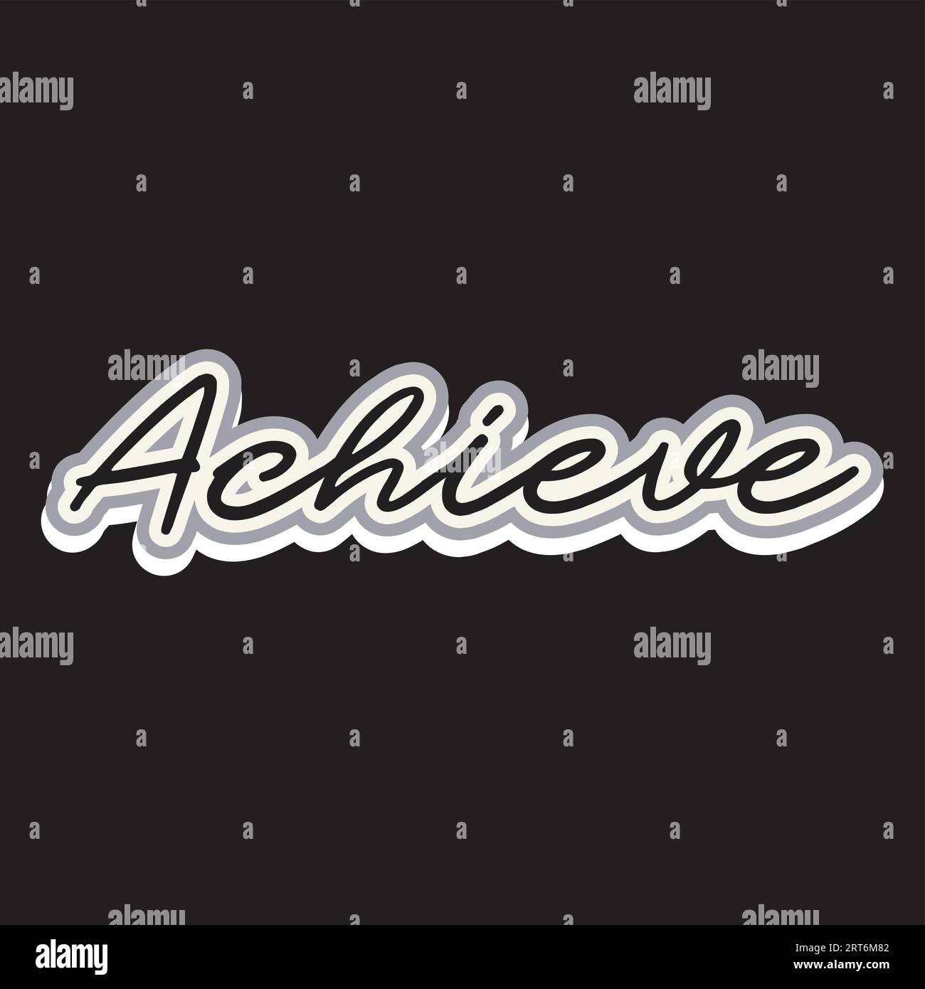 Achieve lettering text effect typography dark t shirt design Stock ...
