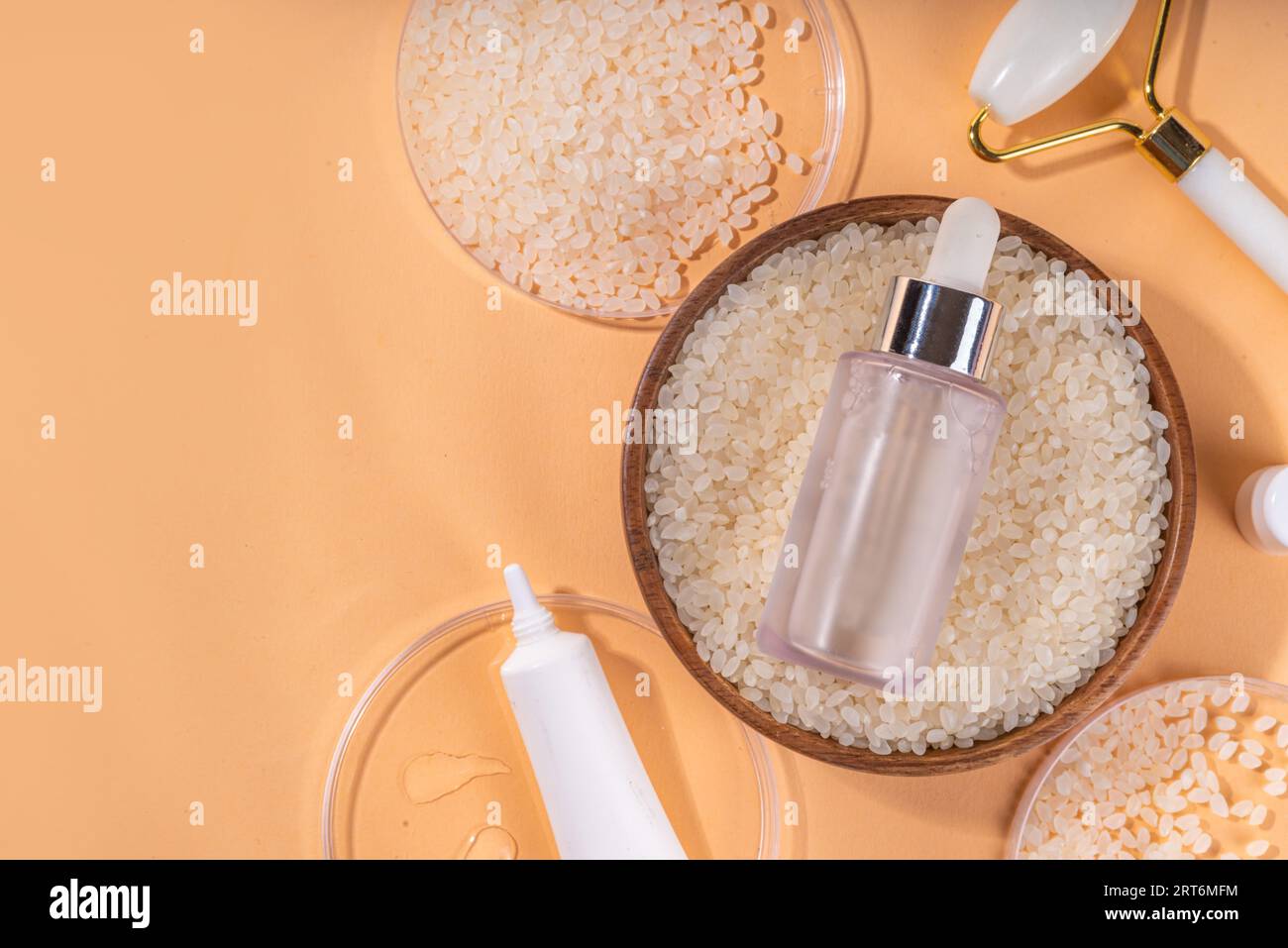 Rice Water organic cosmetics, beauty skin care. Natural fermented rice cream, serum, body ...