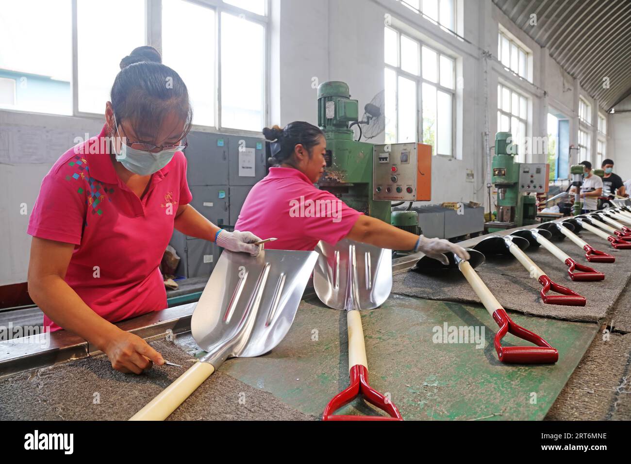 Luannan County - August 11, 2017: workers were busy assembling steel ...