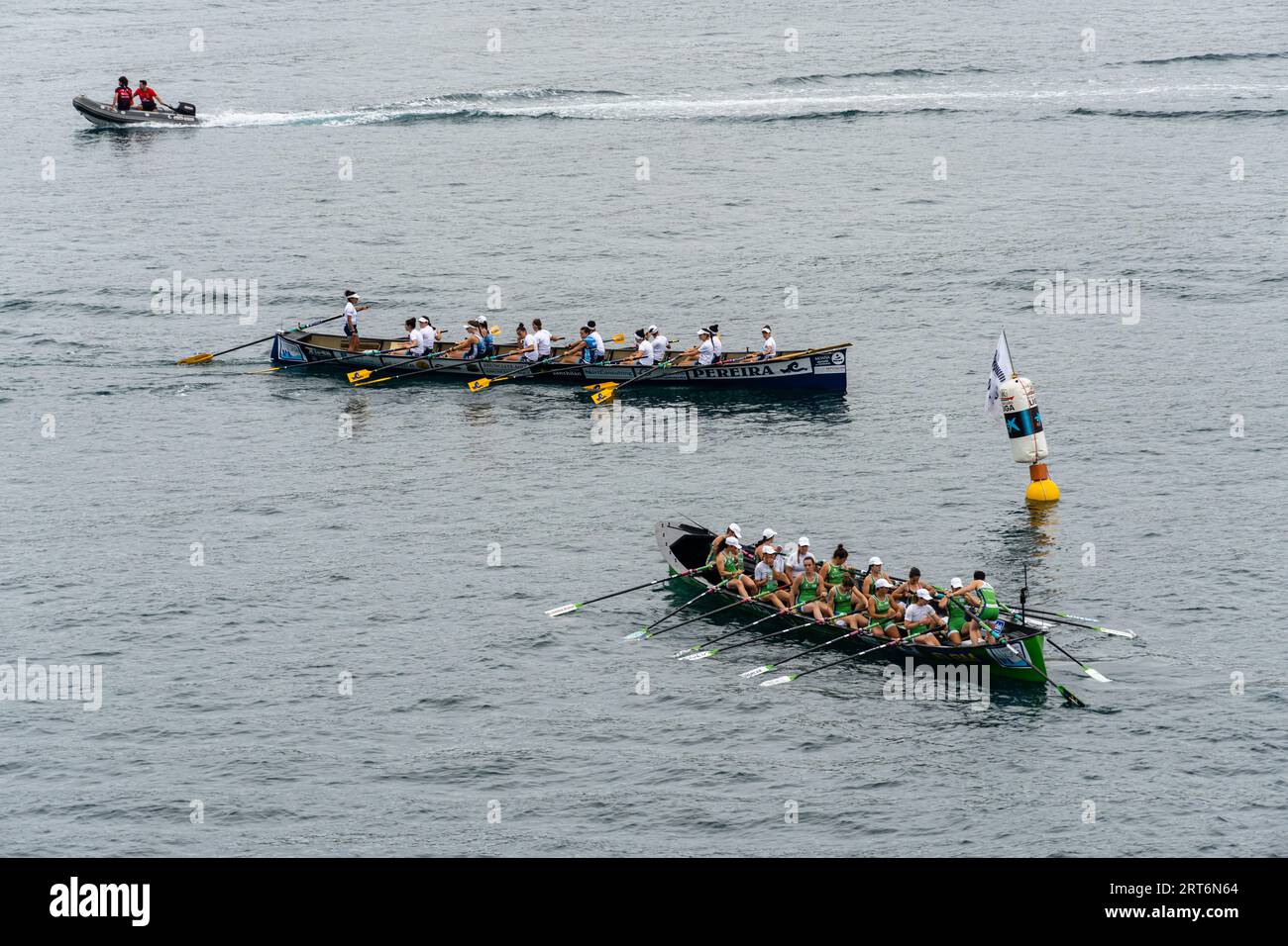 San Sebastian, Spain - July 8th, 2023: Trainera rowing boat regatta in ...