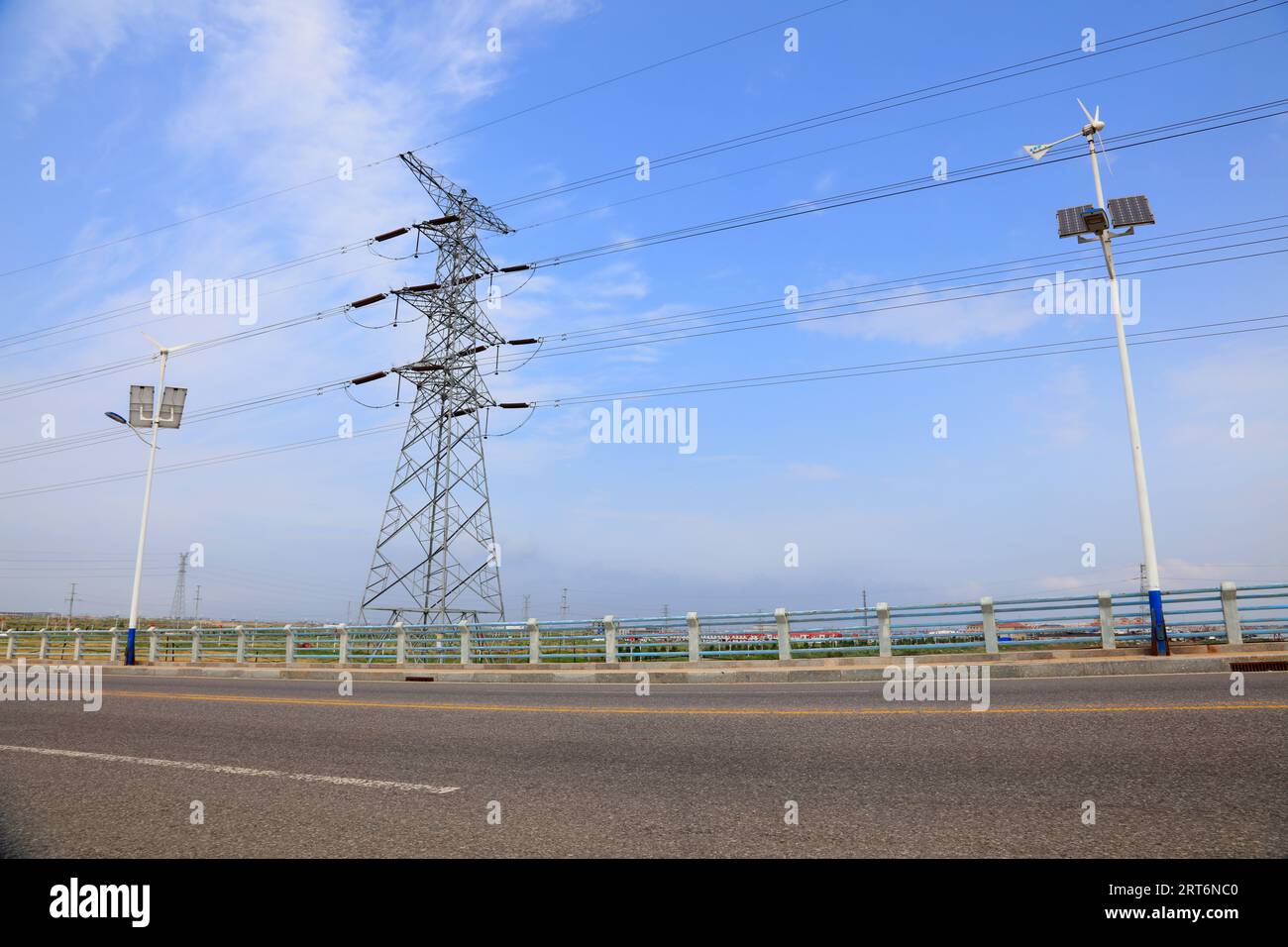 Electric towers and highways Stock Photo - Alamy