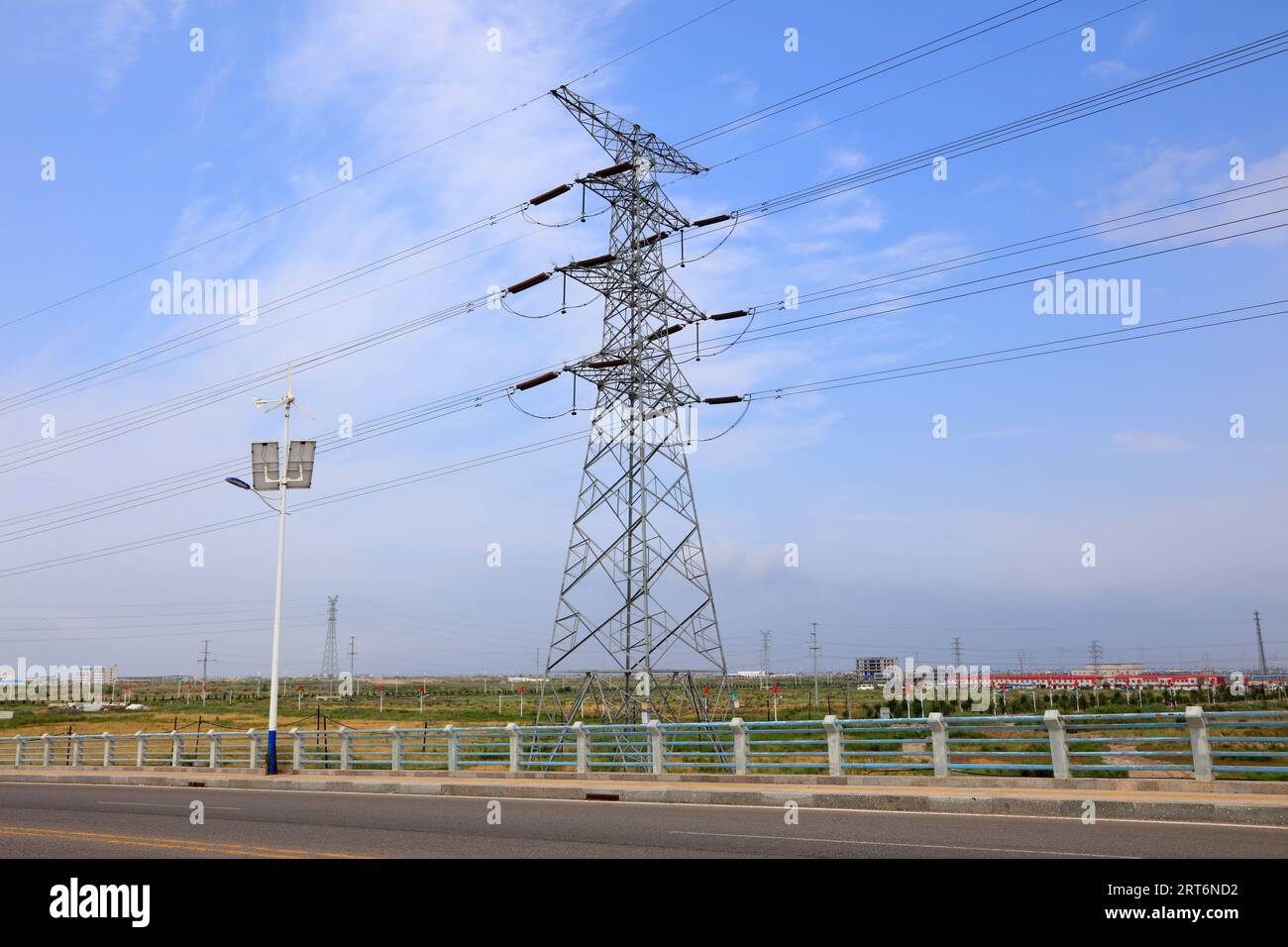 Electric towers and highways Stock Photo - Alamy