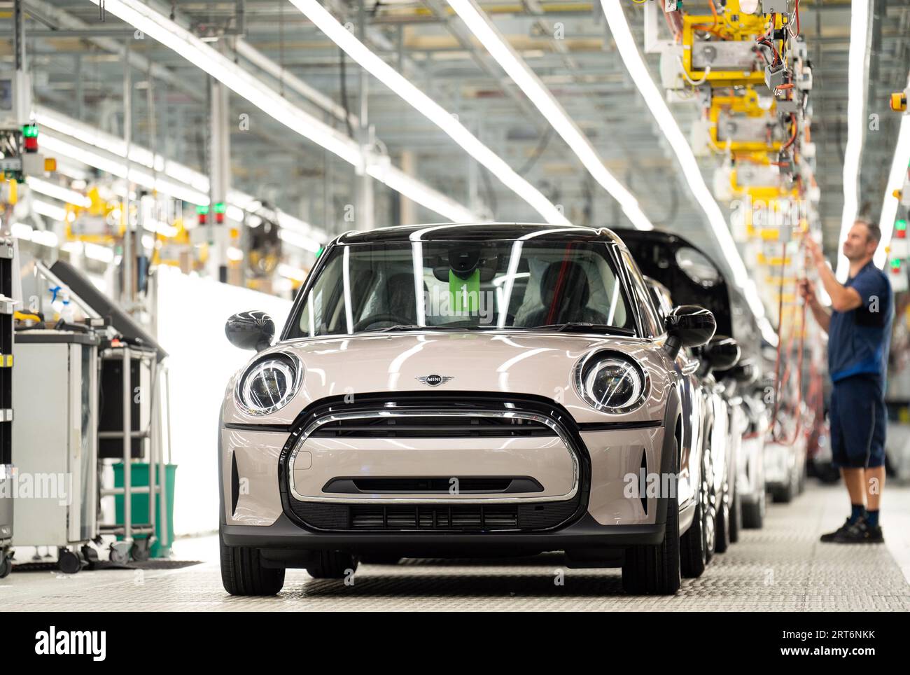 BMW Minis on the production line at the BMW Mini plant at Cowley in ...