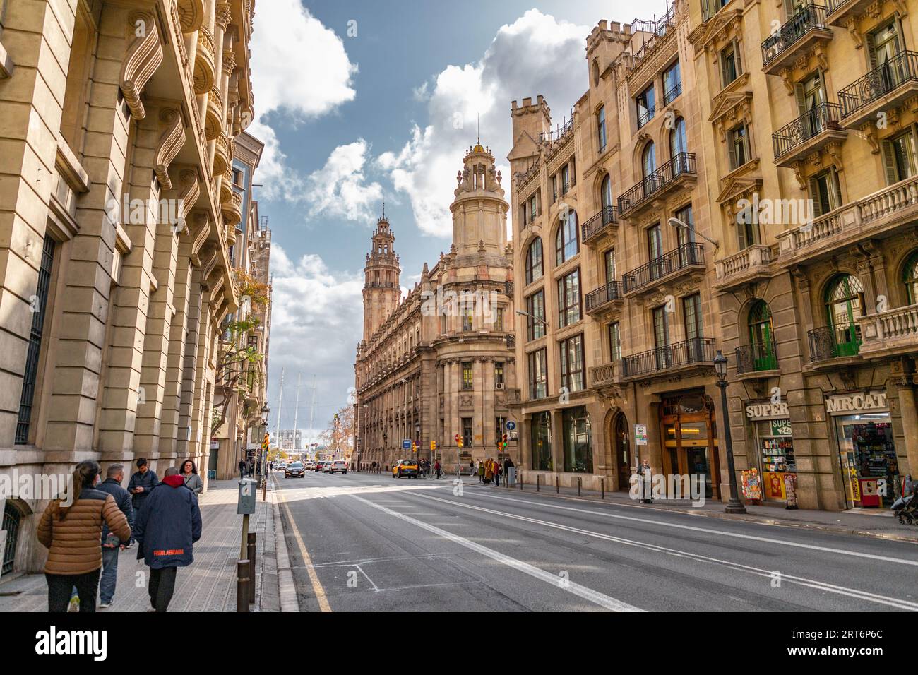 Barcelona, Spain - FEB 13, 2022: The Correos Building, Correus i ...