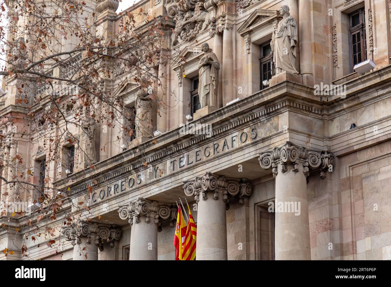 Barcelona, Spain - FEB 13, 2022: The Correos Building, Correus i ...