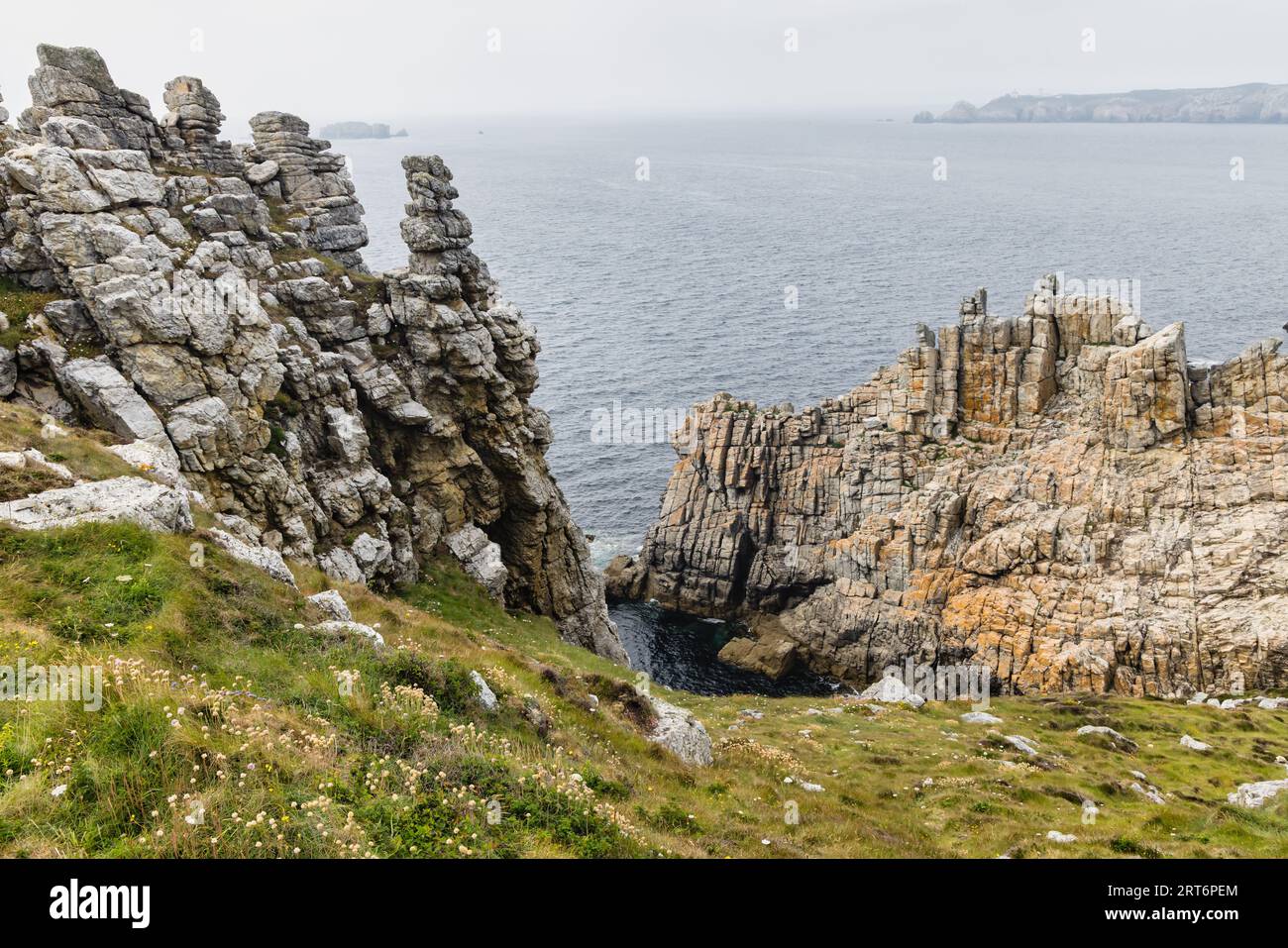 picture of the rock coast at the Pointe de Penhir on the Crozon peninsula, Brittany, France ...