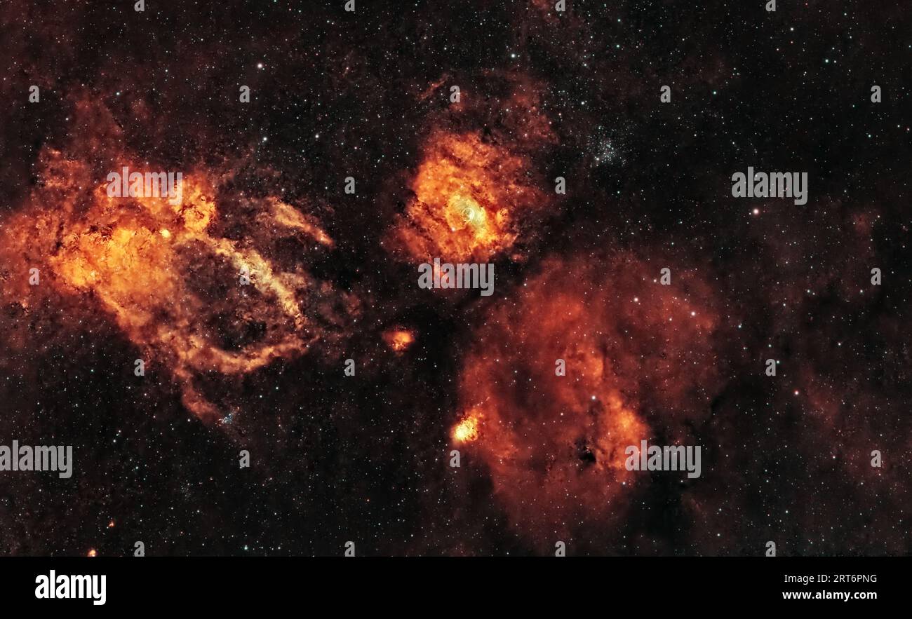 Embark on a cosmic journey to the Bubble and Lobster Claw Nebulae ...