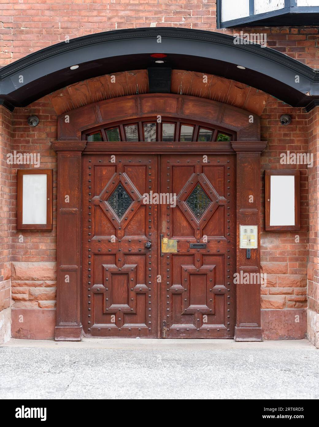 Toronto, Canada, old entrance wood door in the old town district ...
